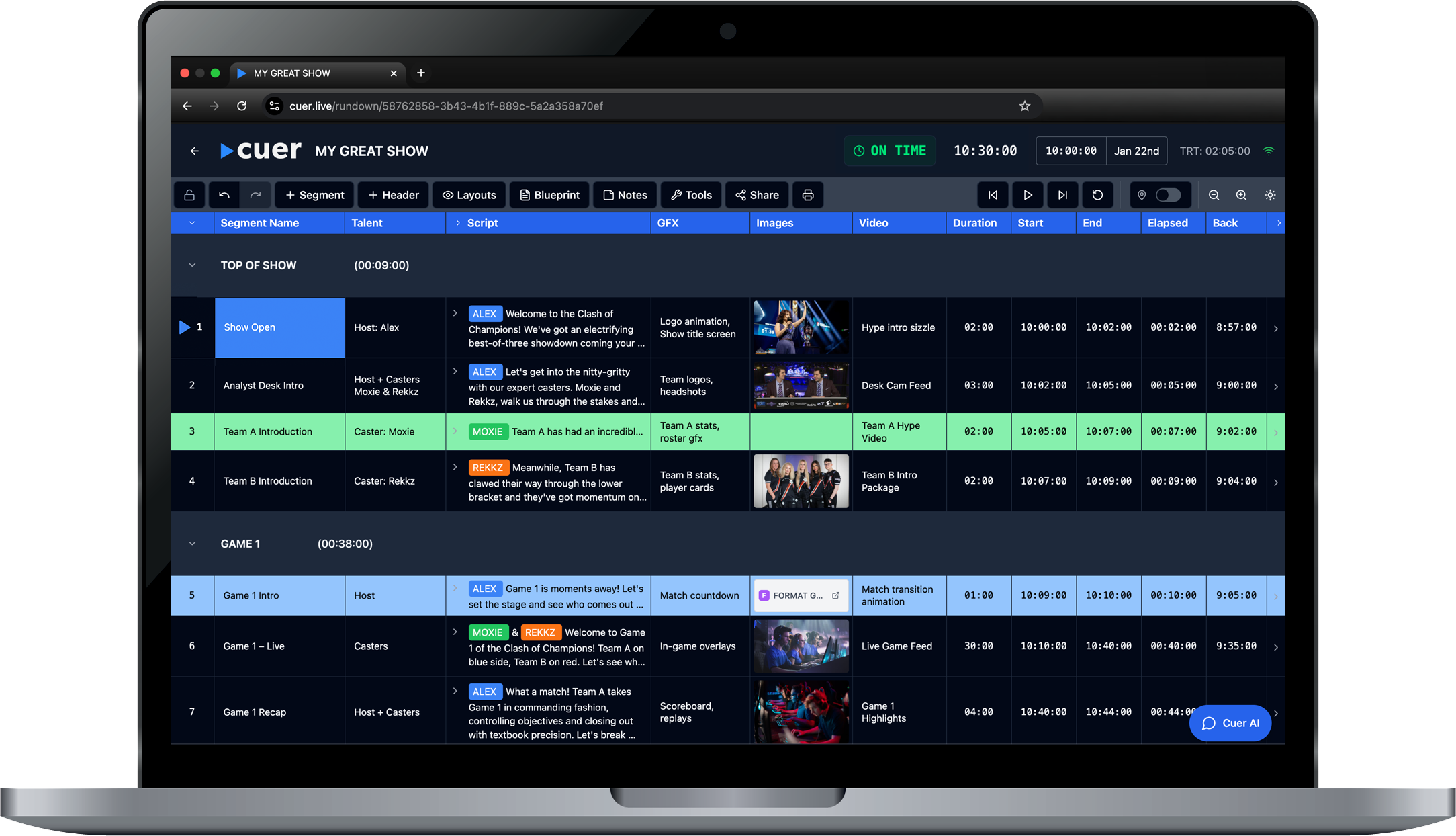 Cuer: Broadcast Rundown Software for Live Production